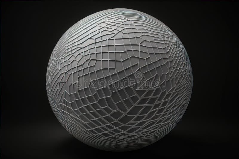 A White Sphere with a Pattern on a Black Background. Generative Ai ...