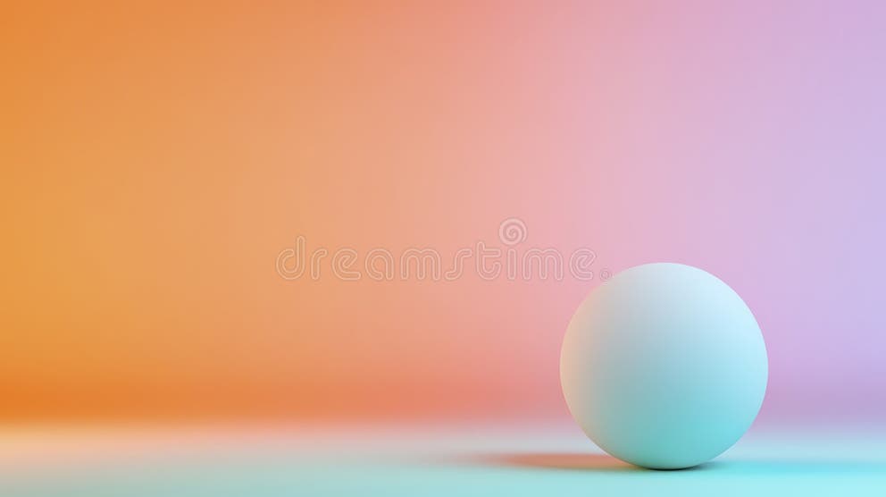 White Sphere on Peach Pink Gradient Backgrounds Stock Illustration ...