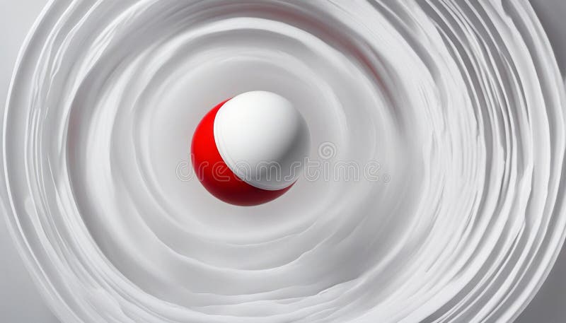 White Sphere Rolling in Red Circle Stock Illustration - Illustration of ...