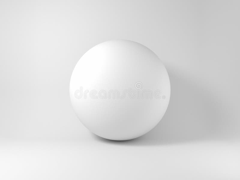 White Sphere with Soft Shadow is in a White Studio, 3d Stock ...