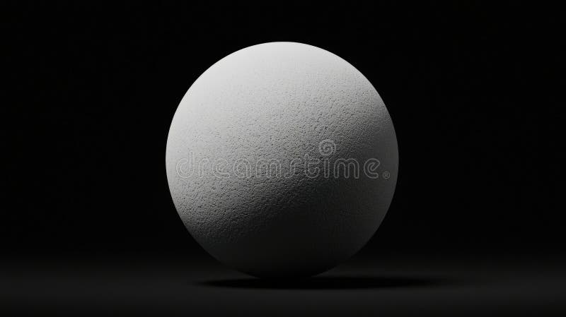 A White Sphere with a Textured Surface Sits on a Black Background ...