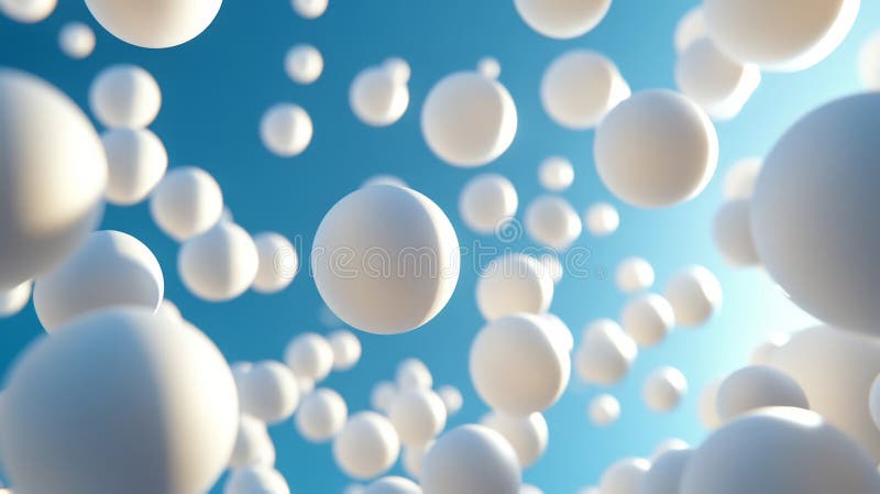 White Spheres Floating in a Clear Blue Sky during Daylight Hours in a ...