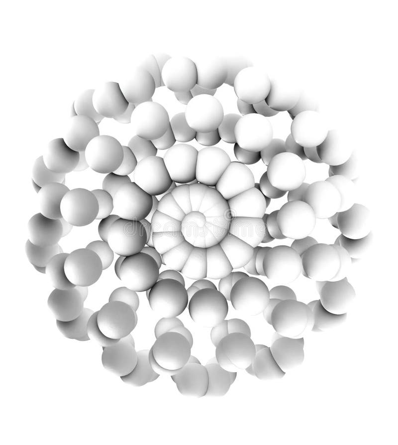 White Spheres Forming in Spiral Spherical Shape Generated by Roseflow ...