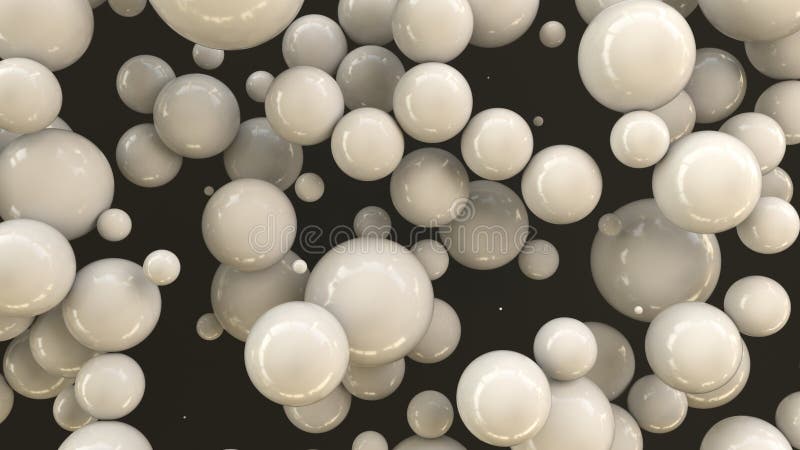 White Spheres of Random Size on Black Background Stock Illustration ...