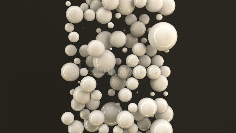White Spheres of Random Size on Black Background Stock Illustration ...