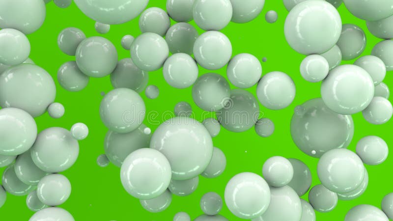 White Spheres of Random Size on Green Background Stock Illustration ...