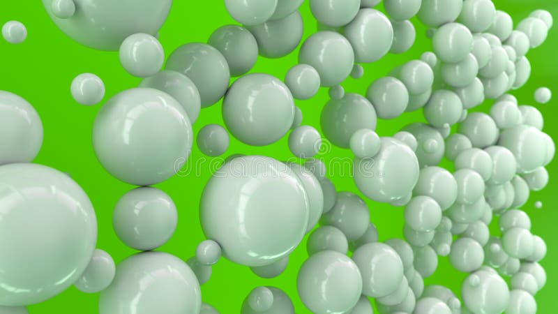 White Spheres of Random Size on Green Background Stock Illustration ...