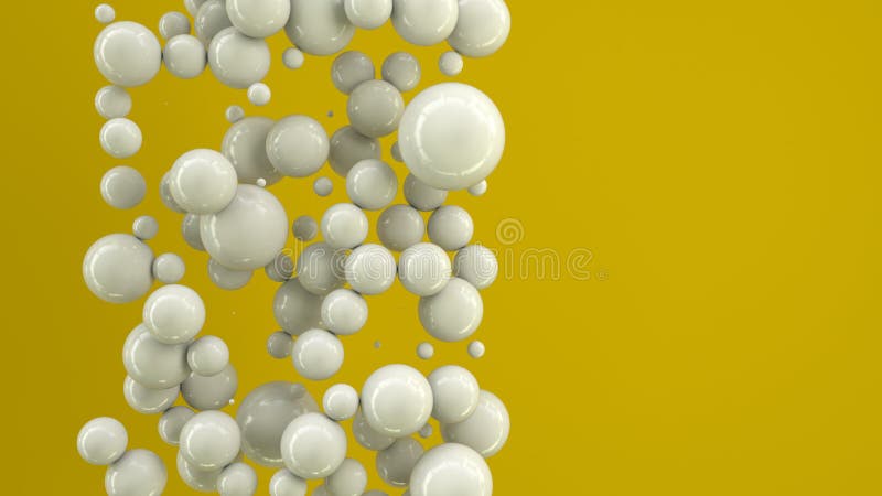 White Spheres of Random Size on Yellow Background Stock Illustration ...