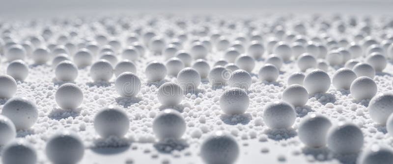 White Spherical Granules Scattered on White Surface Stock Photo - Image ...