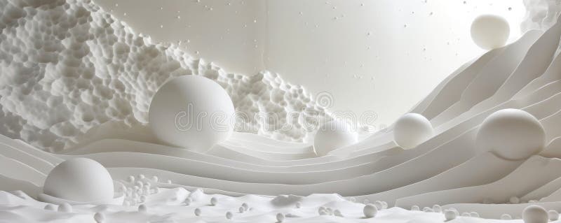 White Spherical Objects on a Textured White Landscape with Dynamic ...