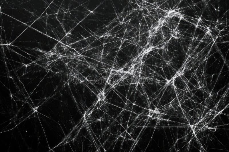 White Spider Web on Black Background - Intricate Texture of Nature S ...