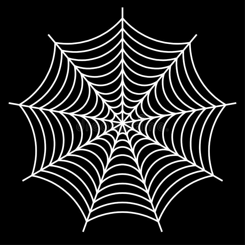 White Spider Web - Cobweb Vector on Black Background - Illustration ...