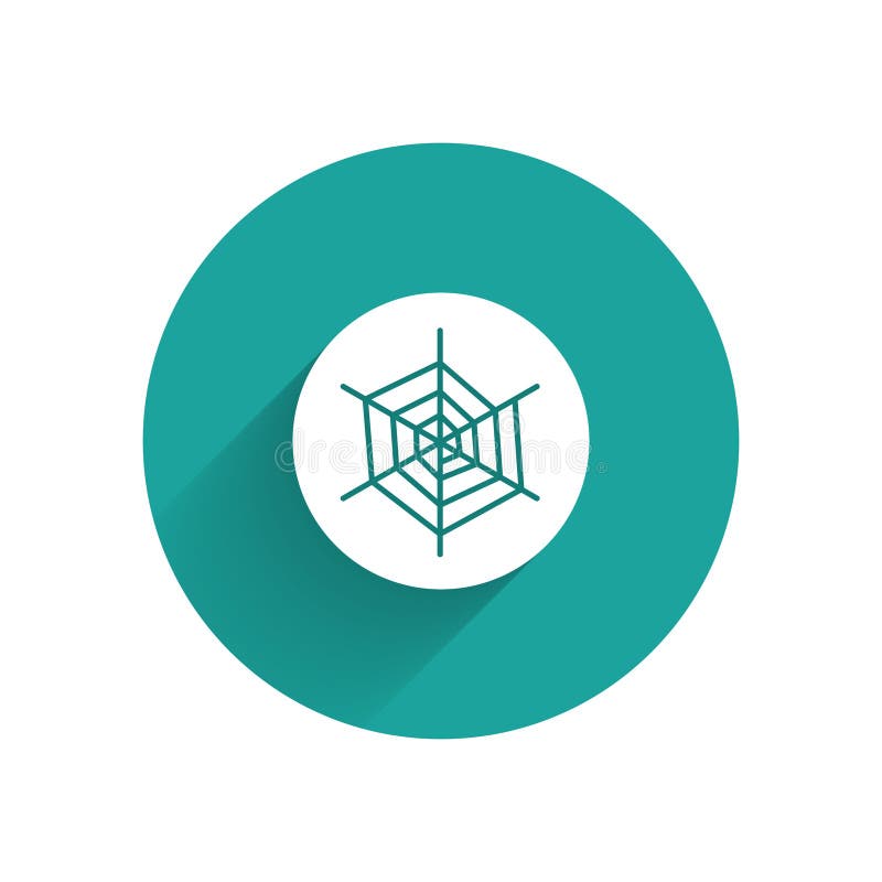 White Spider Web Icon Isolated with Long Shadow. Cobweb Sign. Happy ...