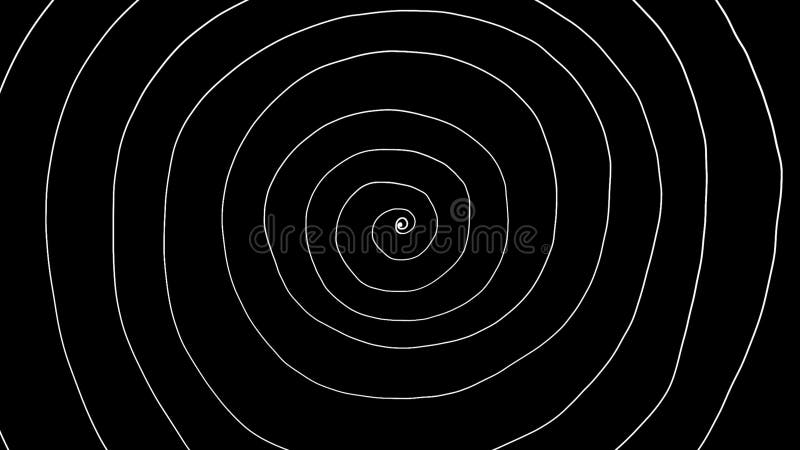 White Spiral on a Black Background. Loop Animation Stock Video - Video ...