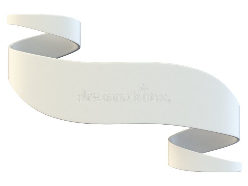 White Spiral Blank Ribbon Tag Label 3D Stock Illustration ...