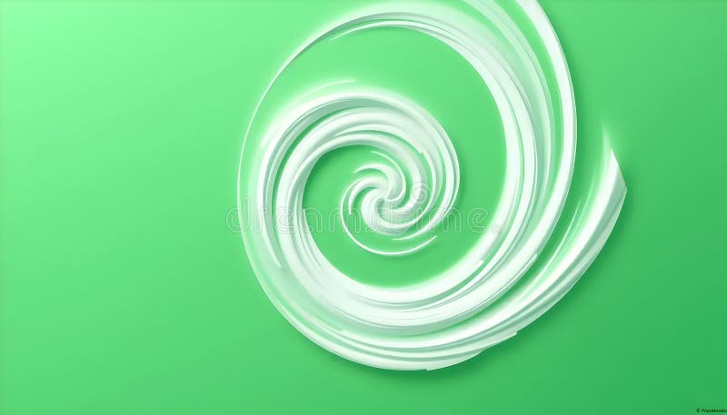 White Spiral Design on Green Background Creating Movement and Visual ...