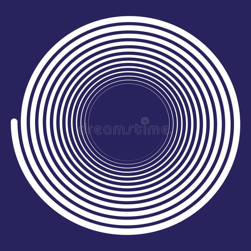 White Spiral Icon. Blue Background Element. Circular Motion Symbol ...