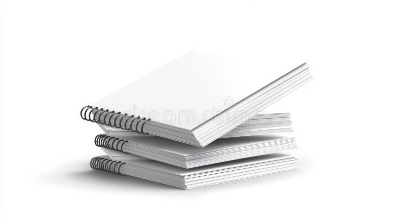 White Spiral Notebook, Floating in Air, White Background Stock Image ...