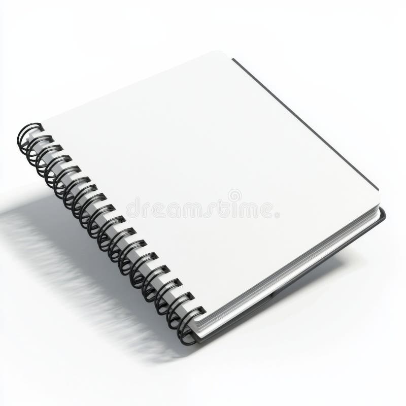 White Spiral Notebook, Floating in Air, Ceramic Surface, White ...