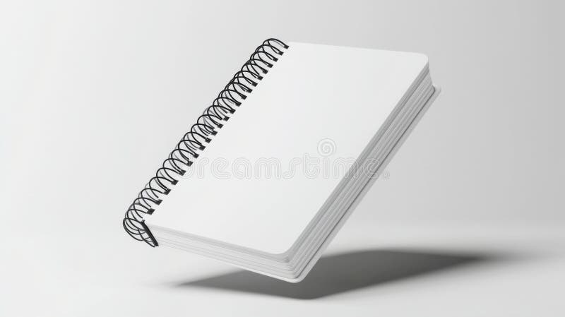 White Spiral Notebook, Floating in Air, Ceramic Surface, White ...