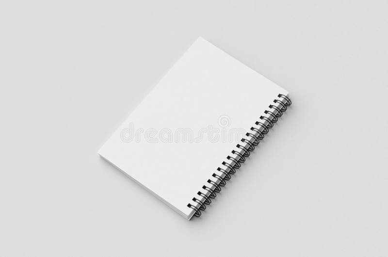 White Spiral Notebook Mockup, Backside Stock Photo - Image of cardboard ...