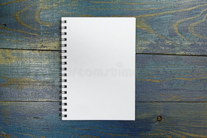 Spiral Notebook on Old Wooden Desk Stock Image - Image of book ...