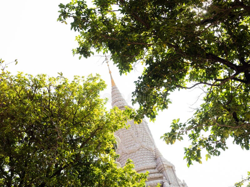 White Spire of Silver Pagoda Complex in Phnom Penh, Cambodia Stock ...
