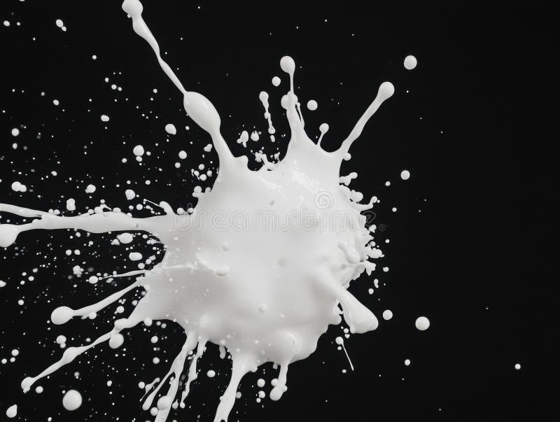 A White Splash of Paint on a Black Background Stock Illustration ...