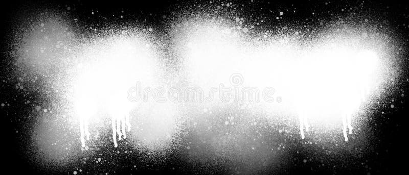 White Splatter Spray Graffiti Style Effect with Black Background in an ...