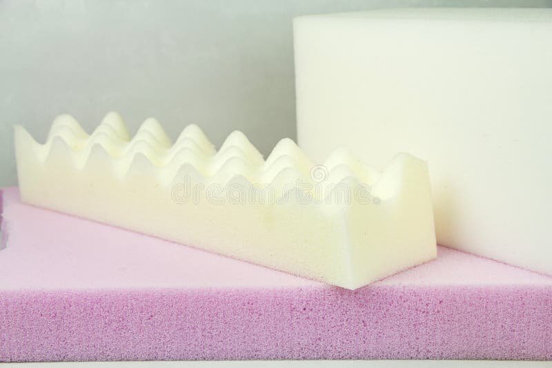 White Sponge Mattress Material Close-up. Inside the Mattress Stock ...