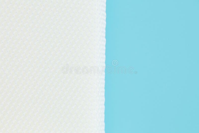 White Sponge Net on a Blue Color Background Stock Image - Image of ...