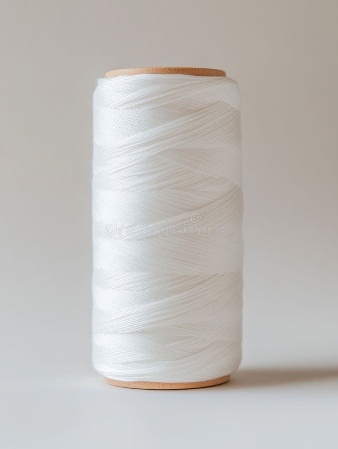White Spool of Thread Isolated on a Clean Background. Generative Ai ...