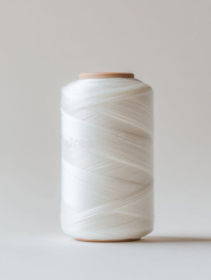 White Spool of Thread Isolated on a Clean Background. Generative Ai ...