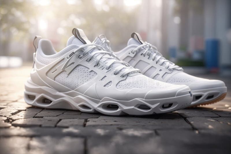 White Sport Shoes Copy Space. Ai Generative Stock Illustration ...