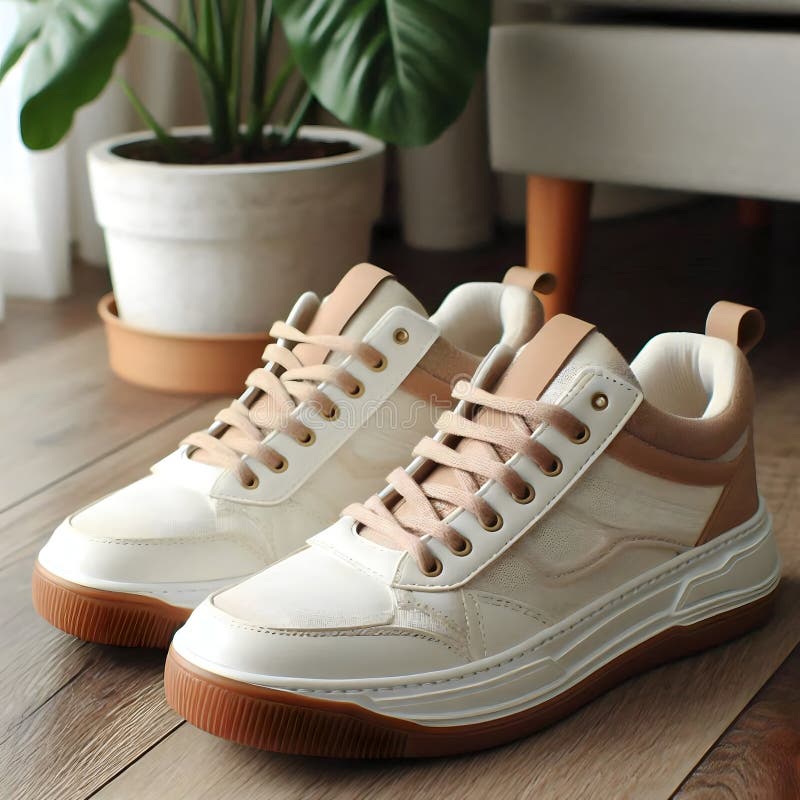 White Sports Shoe Mockup Design Stock Illustration - Illustration of ...