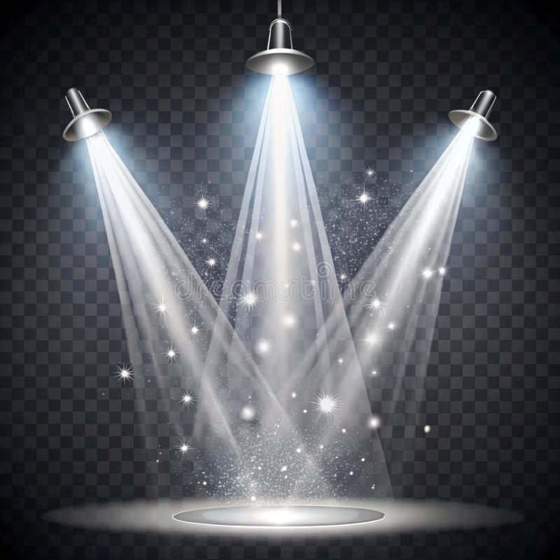 White Spotlight with Bursting Lights Vector Illustration Stock ...