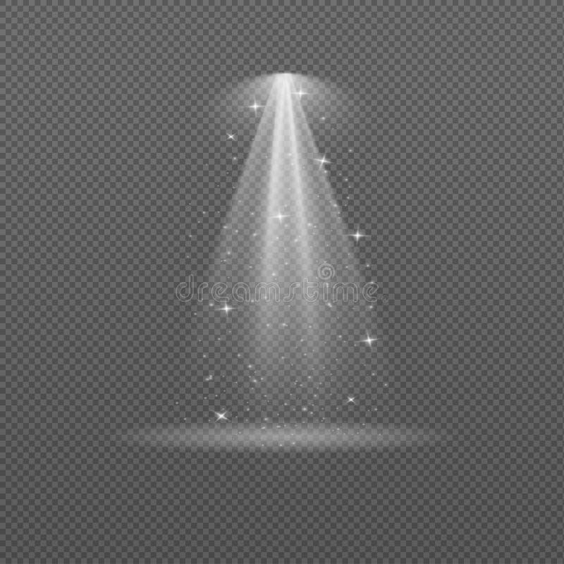 White Spotlight with Glowing Sparkle on Transparent Background Stock ...