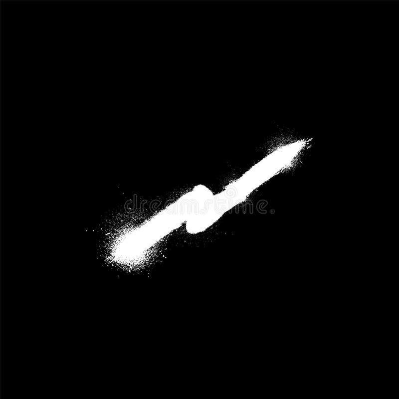 White Spray Paint Stripes Vector Shape with Ink Splatters, Abstract ...