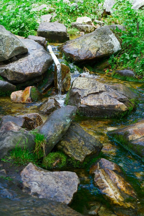 White Spring. Mountain Drinking Water Source, Taganay Stock Photo ...