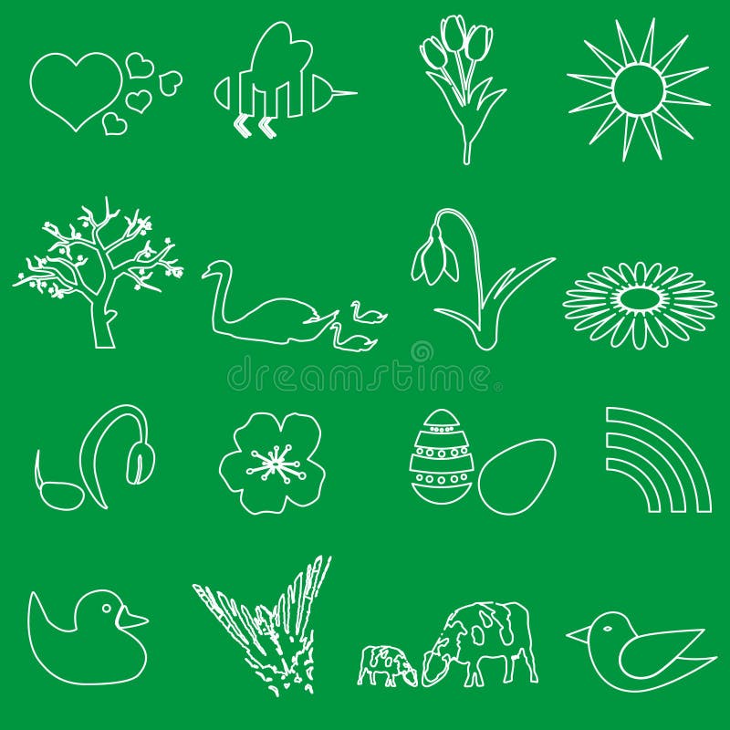 25 Spring Outline Icons Pack Vector Illustration Stock Vector ...