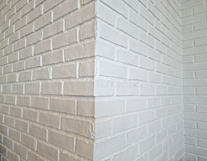 White Square Block Brick Surface Corner Image. Abstract Cement Wall ...
