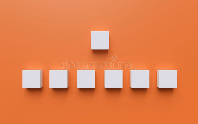 White Square Blocks on Orange Background Arranged in Form of ...