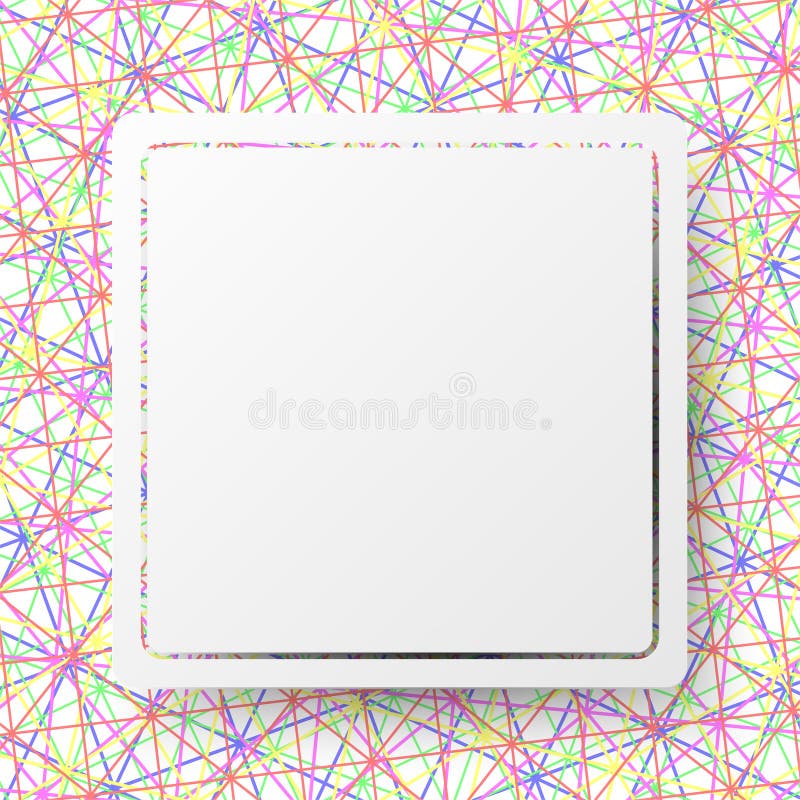 White Square Board Template on Colorful Line Abstract Design Background ...