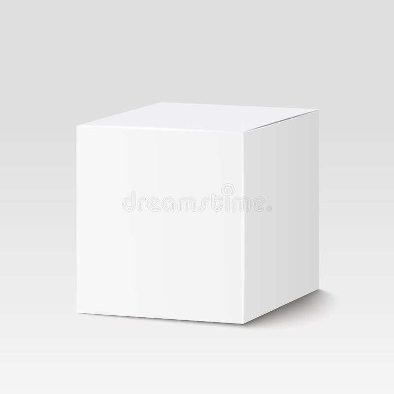 Plain Blank White Box Packaging Stock Illustration - Illustration of ...