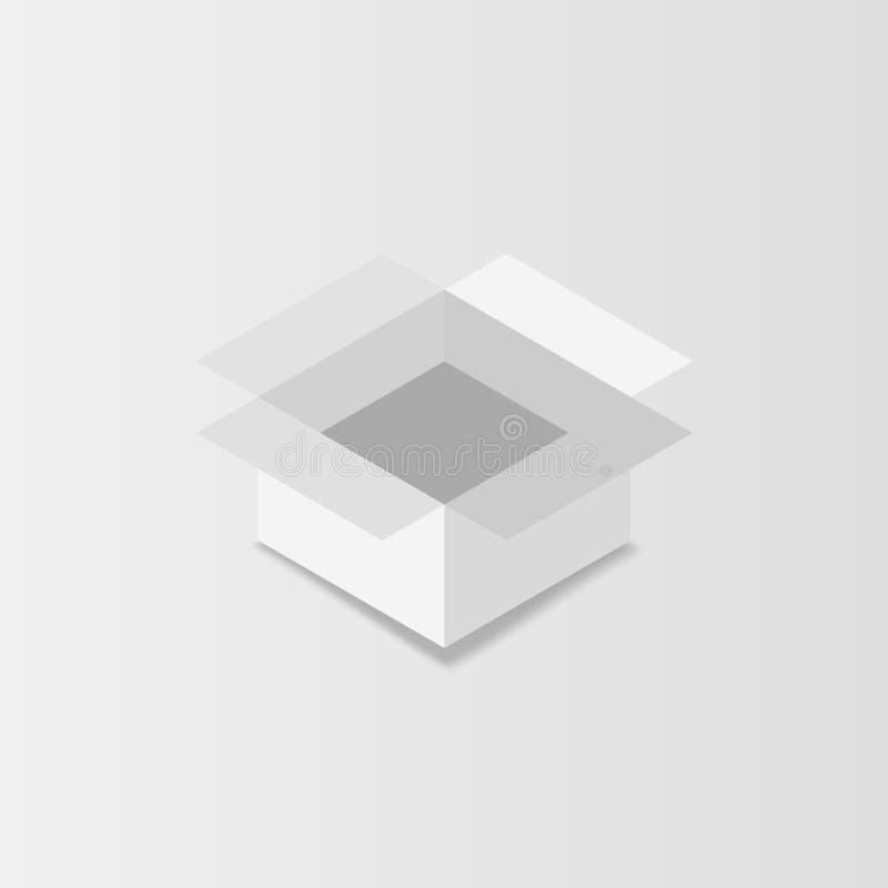 White Square Box Vector Templates Set Isolated on Transparent ...