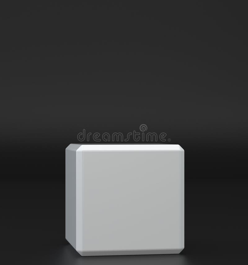 White Square Box - Front View. Mockup for Display Your Design. Stock ...