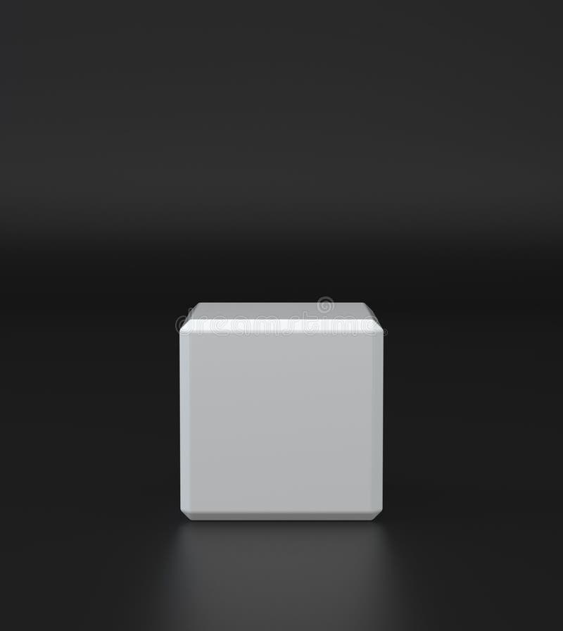 White Square Box - Front View. Mockup for Display Your Design Stock ...