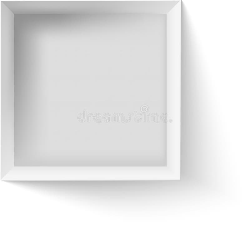 White Square Box Top View Mockup Casting a Shadow on a White Background ...