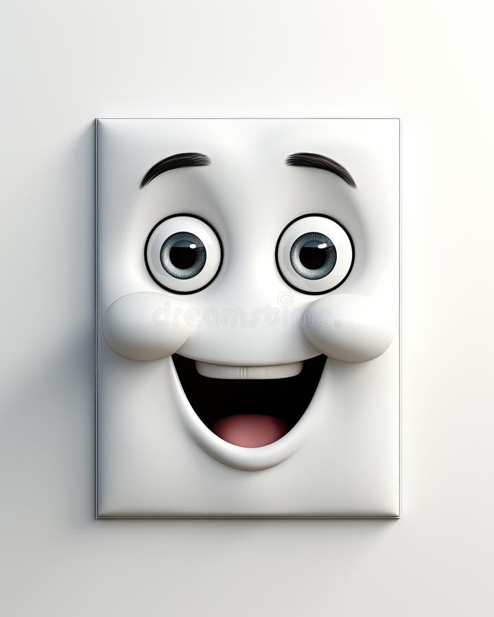 A White Square Button with a Smiling Face on it S Side. Generative Ai ...