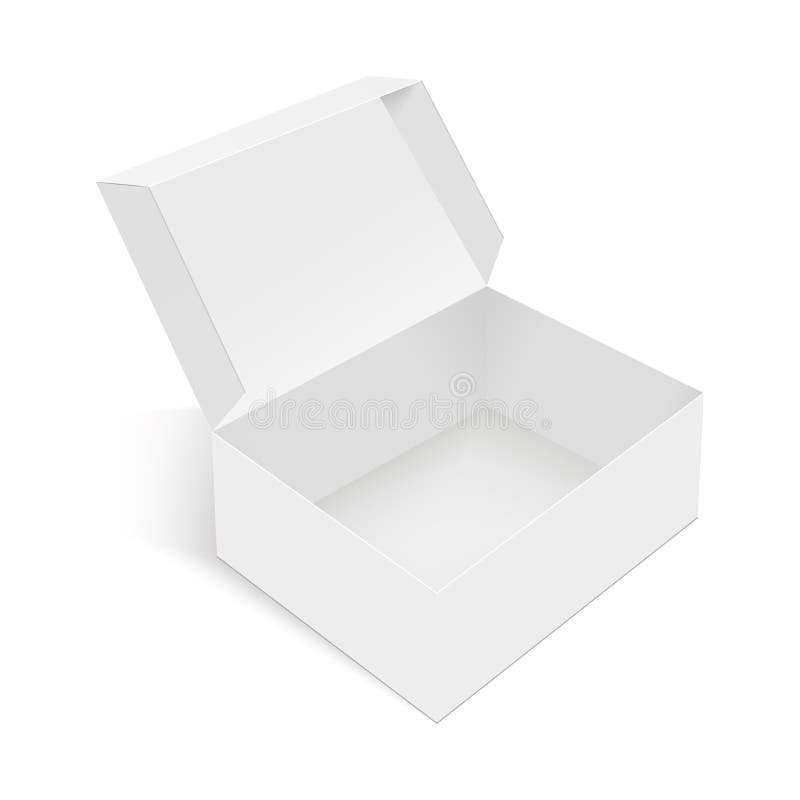 White Square Cardboard Box Template. Paper Container for Product ...